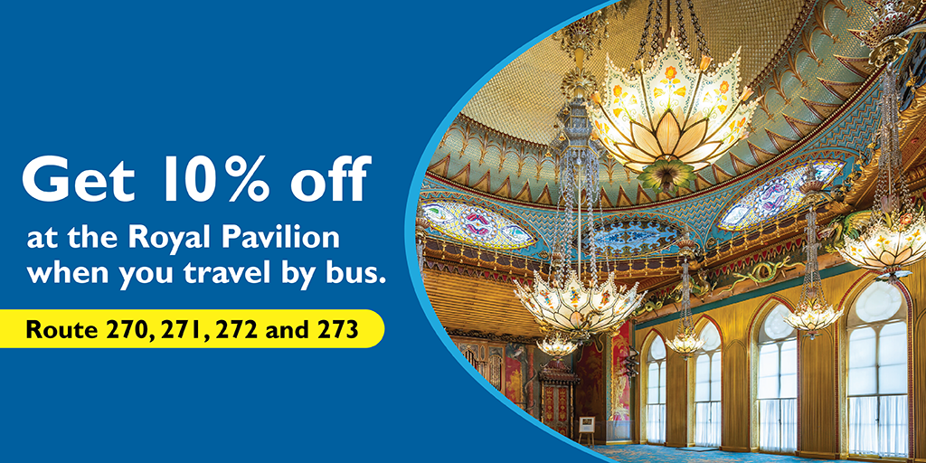 Save 10% at the Royal Pavilion when you travel by bus! - Metrobus
