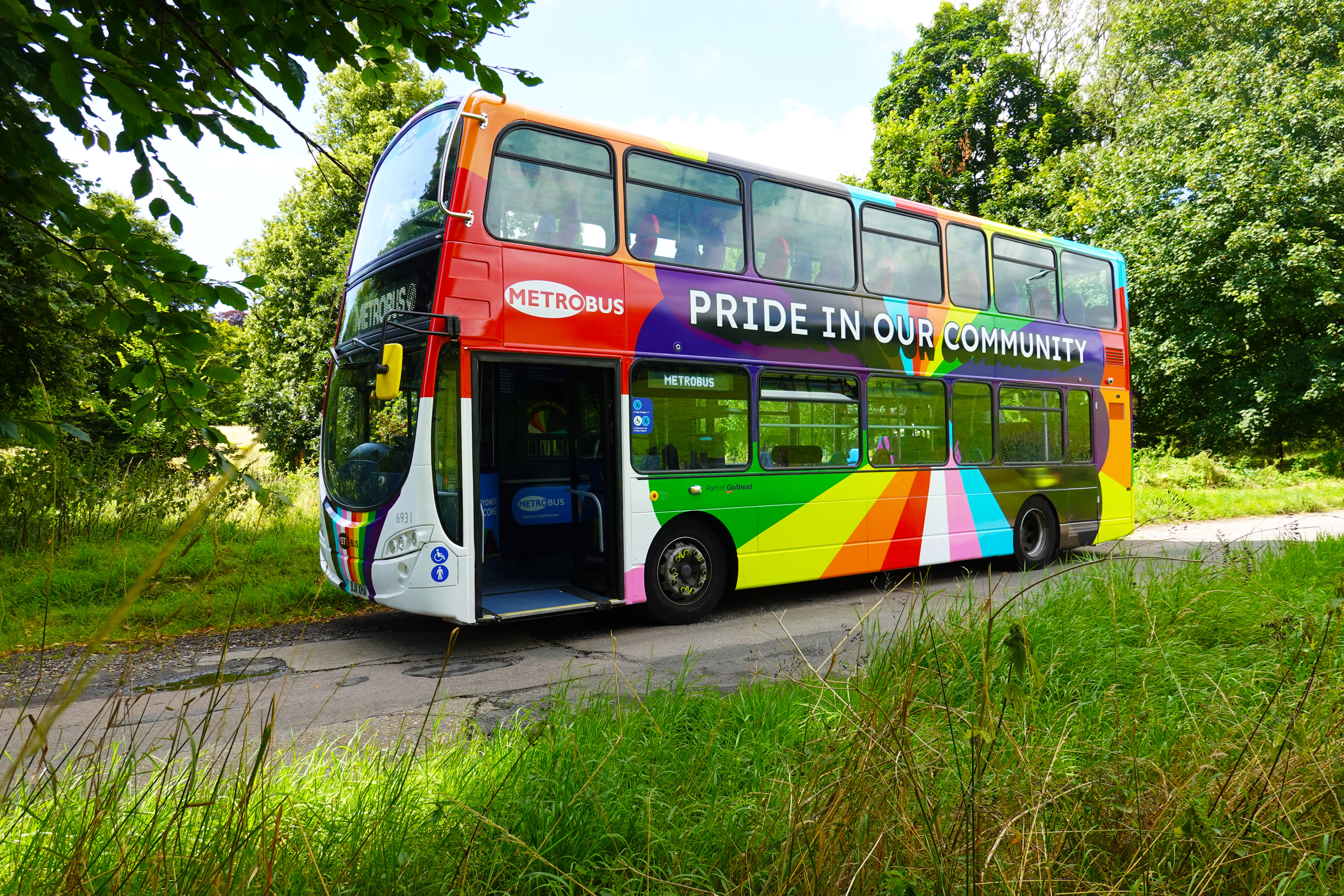 Metrobus unveil new Pride Bus at Crawley Pride - Metrobus